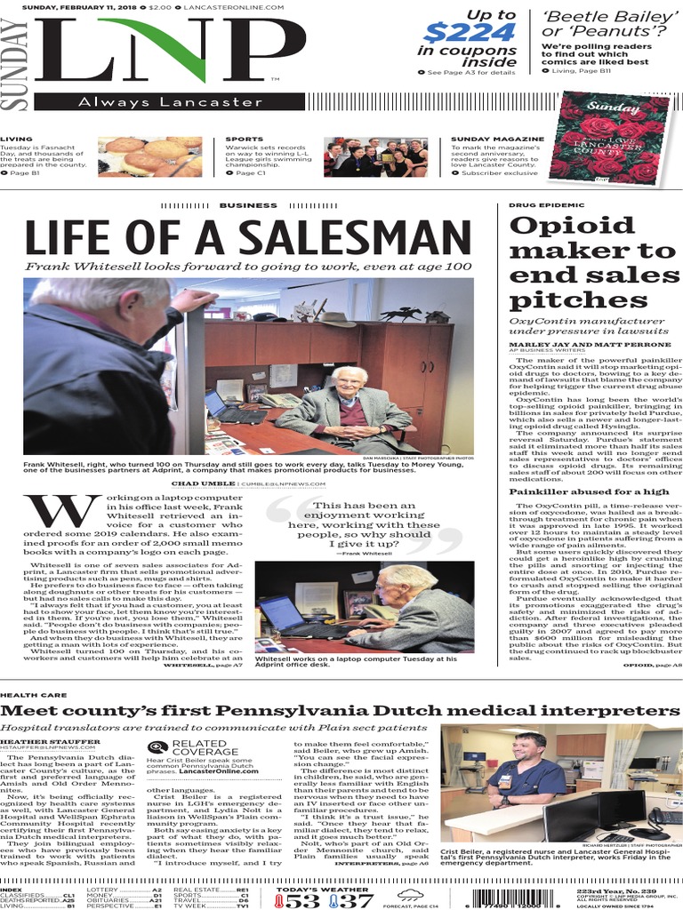 LNP: Feb. 11, 2018 | PDF | Oxycodone