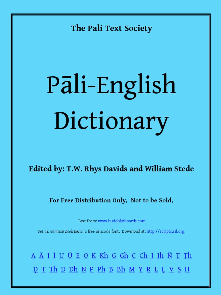The PTS Pali-English Dictionary | PDF | Pali | Symbols