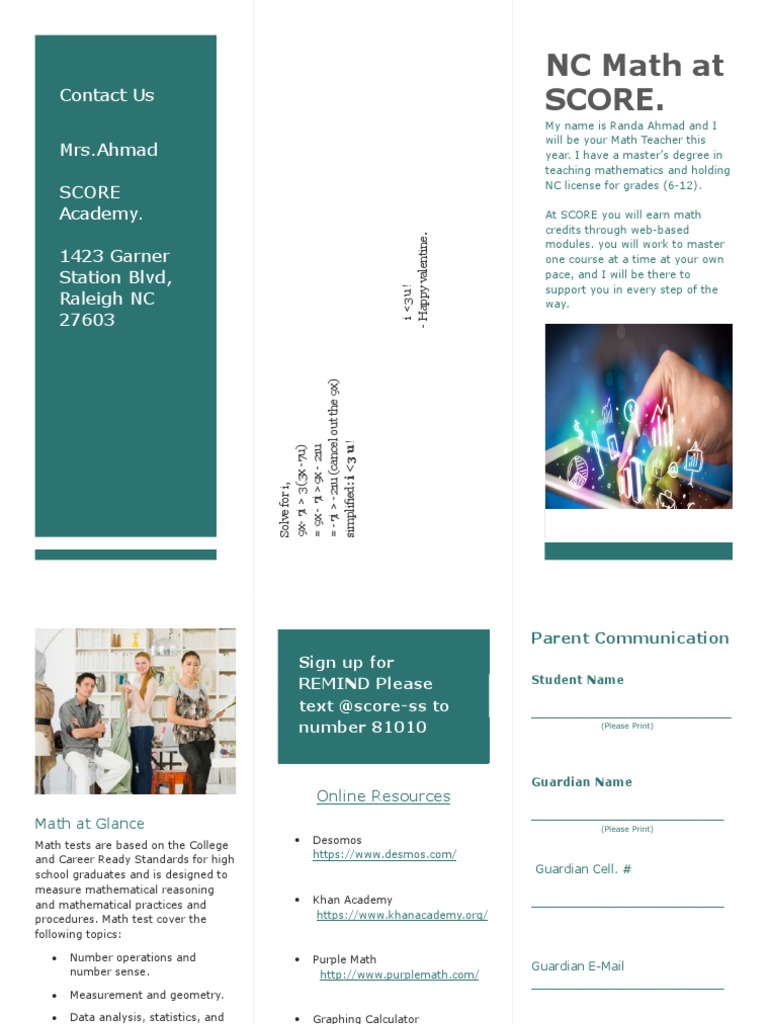 Brochure | PDF | Teaching Mathematics | Behavior Modification