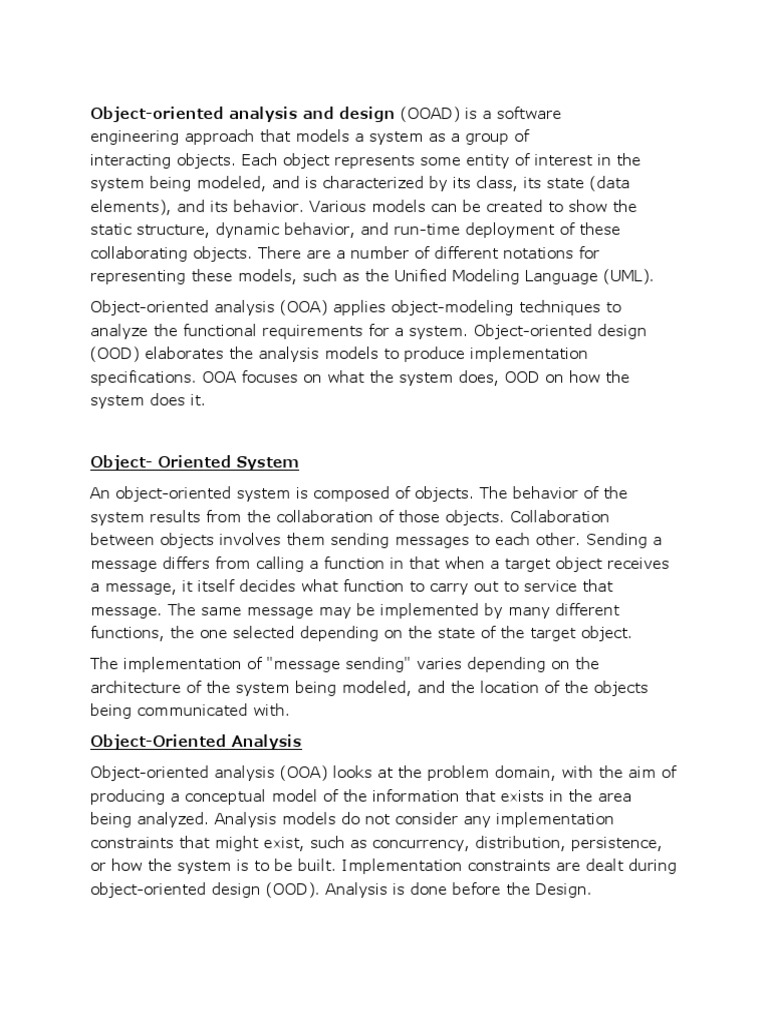 Object Oriented Analysis And Design Ooad Is A Software Download Free Pdf Unified Modeling 0342
