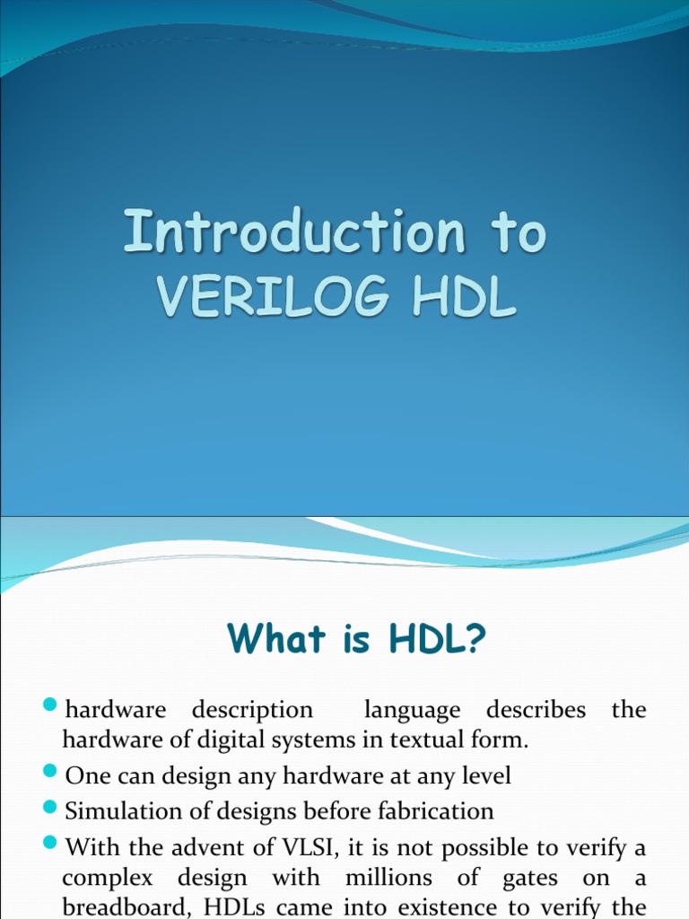 Verilog Hdl Tutorial Ppt Format Pdf Hardware Description Language Technical Communication