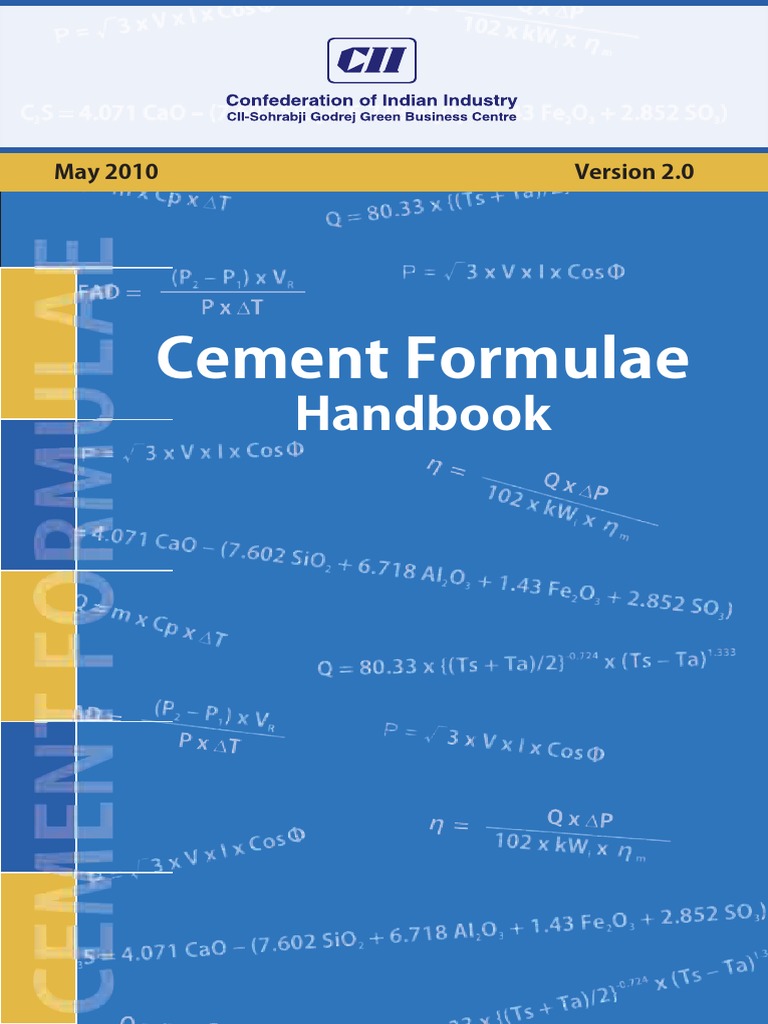 Cement Formula Book PDF | PDF | Thermal Insulation | Chemistry