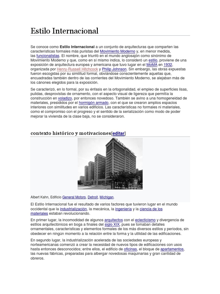 Estilo Internacional | PDF | Estilos arquitectonicos | Estilo