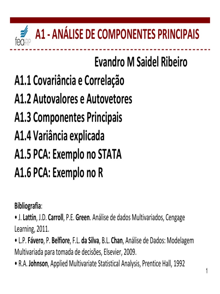 Resumo PCA | PDF | Análise de componentes principais | Autovalores e ...