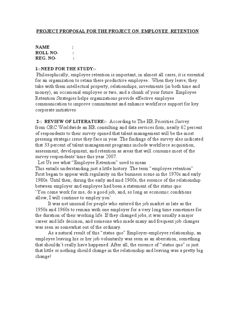 Project Proposal | Employee Retention | Job Satisfaction