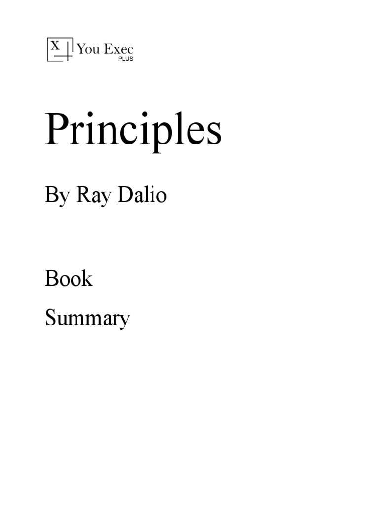 You Exec - Principles by Ray Dalio | PDF | Learning | Psychology