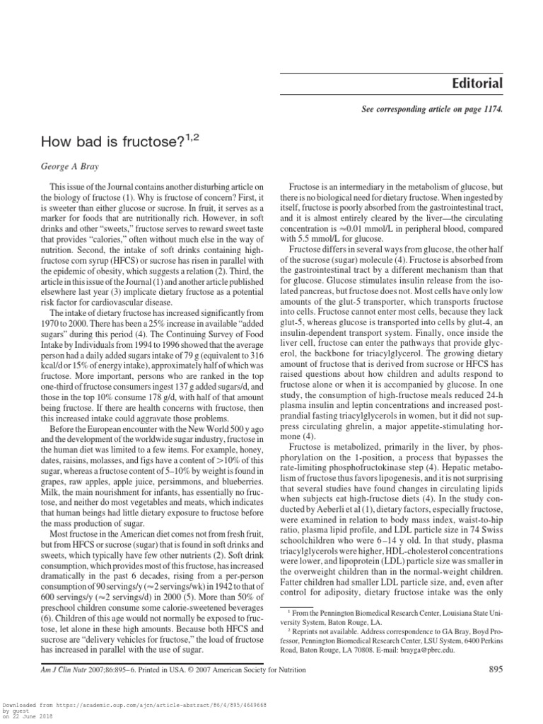 How Bad Is Fructose | PDF | Fructose | Sugar
