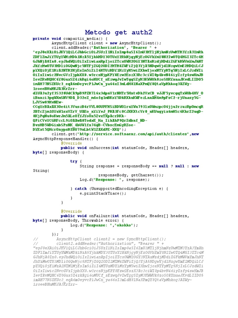 Metodo Get Auth2: Private Void New | PDF | Computing And Information ...