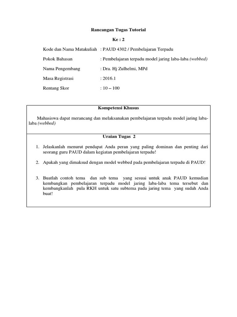 Rancangan Tugas 2 | PDF