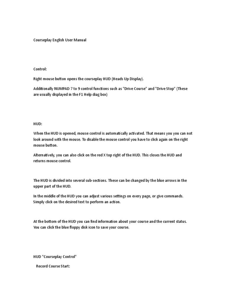 Courseplay English User Manual | PDF | Icon (Computing) | Computing