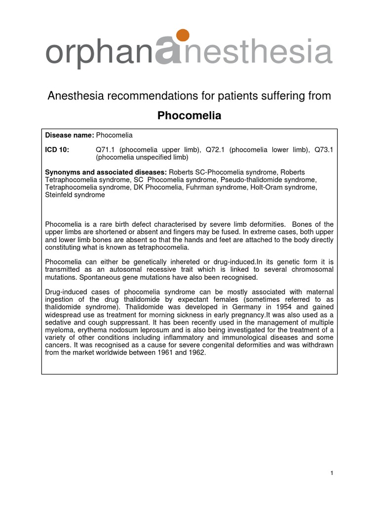 Phocomelia en PDF | PDF | Surgery | Anesthesia
