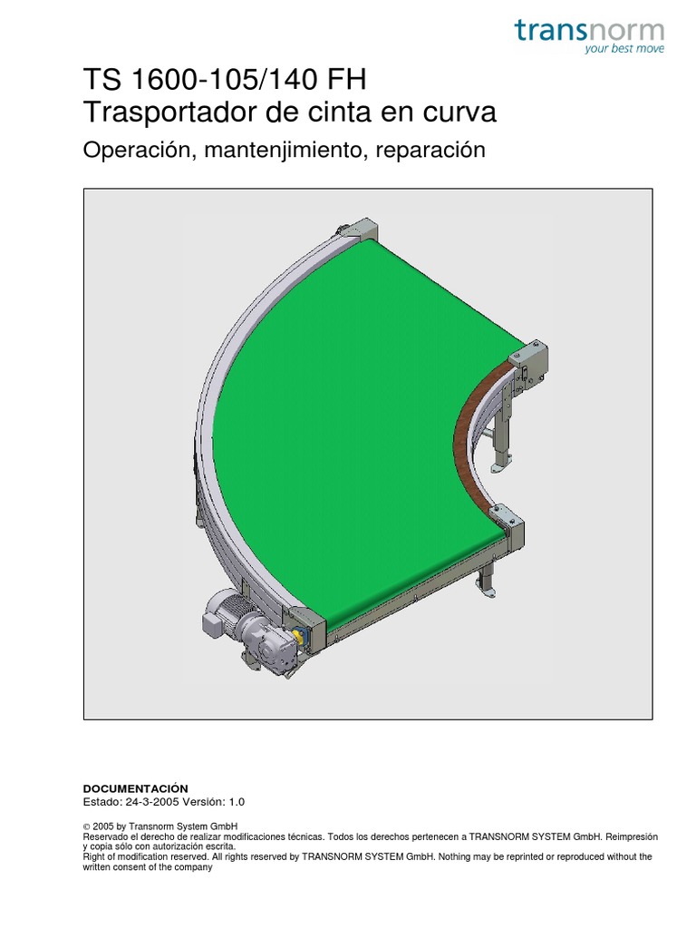 Transnorm TS 1600-105 - Service Manual | PDF | Aluminio | Engranaje