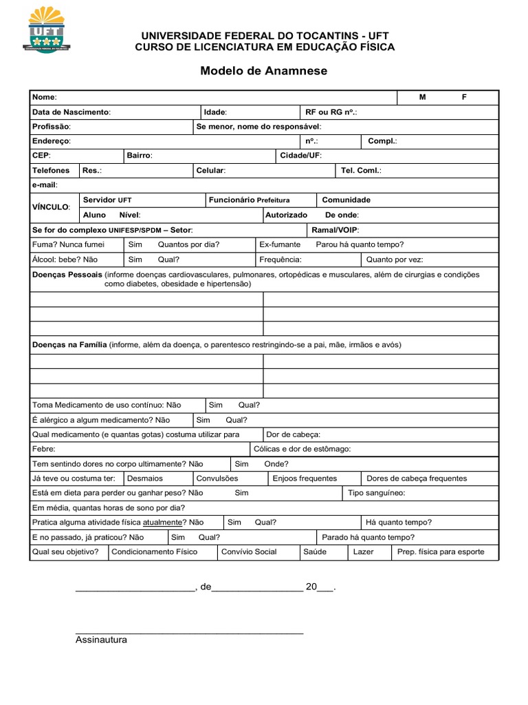 Modelo de Anamnese PDF | PDF | Diabetes mellitus | Dor