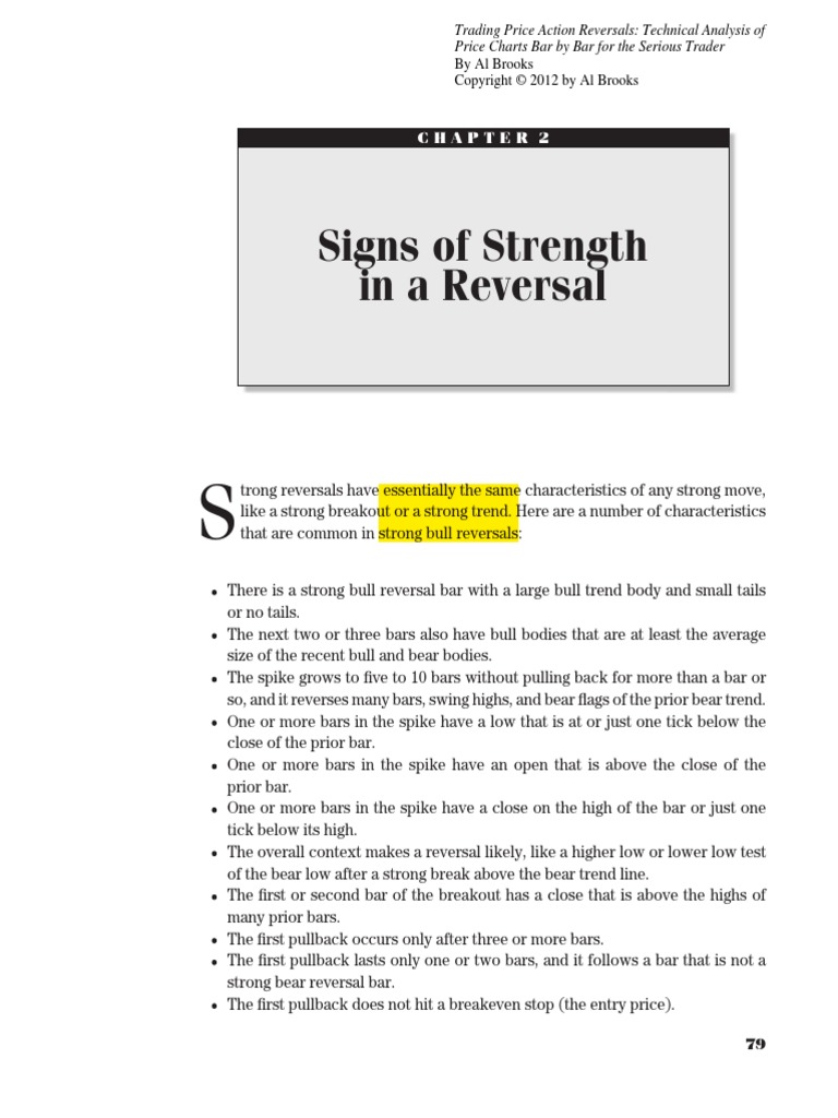 Signs of Strength in A Reversal: by Al Brooks | PDF | Market (Economics ...