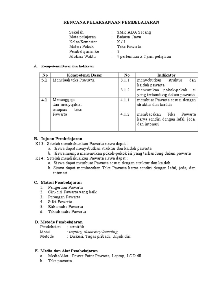 Pembelajaran Teks Pawarta | PDF | Karier & Perkembangan