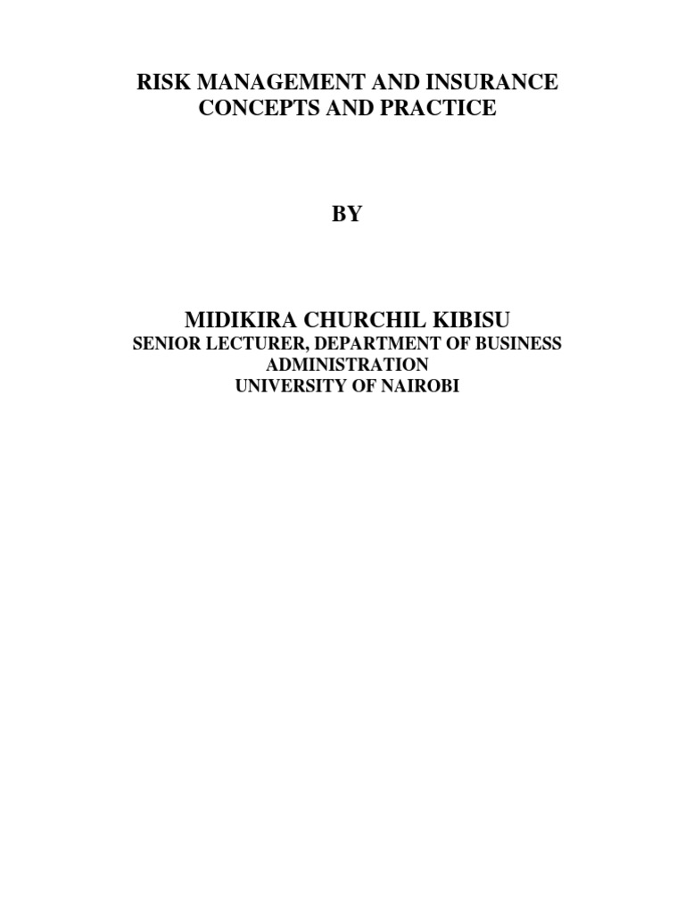 Risk Management and Insurance Concept An | PDF | Hazards | Risk