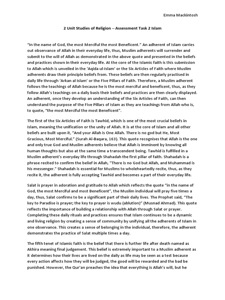 Islam Essay A+ | PDF | God In Islam | Tawhid