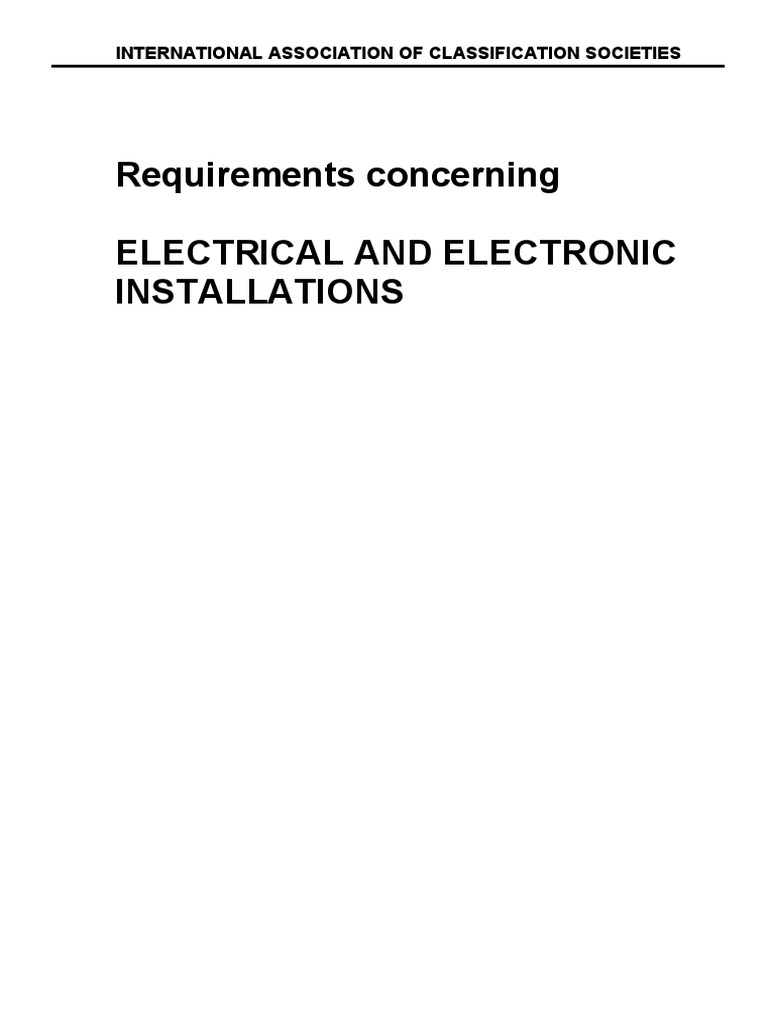 Electrical and Electronic Installation For IACS | PDF | Hertz | Power ...
