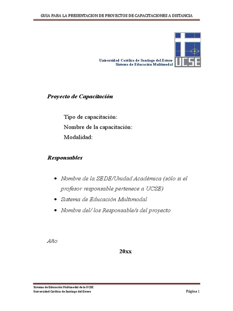 Guia para La Presentacion de Proyectos de Cursos de Capacitacion | PDF | Aprendizaje | Maestros