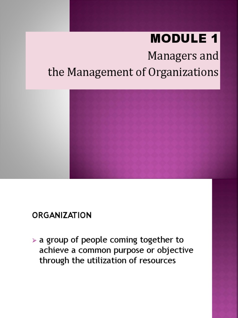 Managers and The Management of Organizations | PDF | Resource | Leadership
