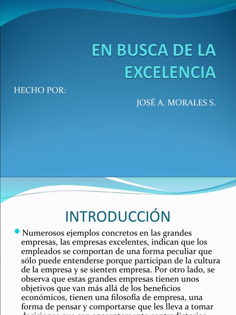 En Busca de La excelencia