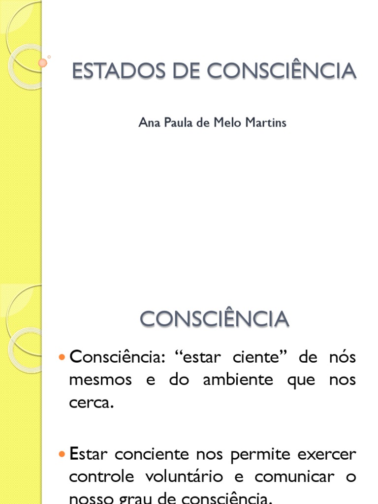 Processos Psicológicos Básicos - ESTADOS DE CONSCIÊNCIA | PDF | Dormir ...