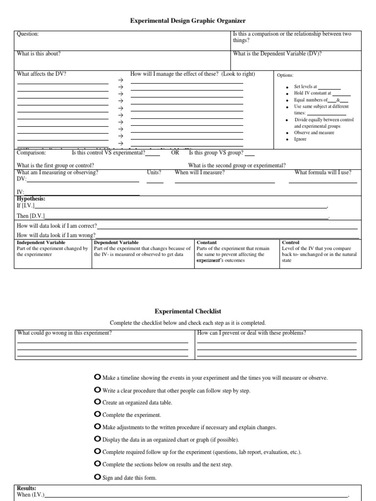 Experimental Design Graphic Organizer | Download Free PDF | Design Of ...