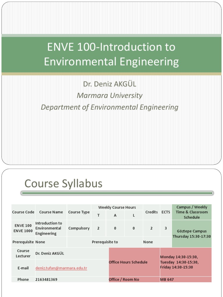 ENVE 100-Introduction To Environmental Engineering | PDF ...