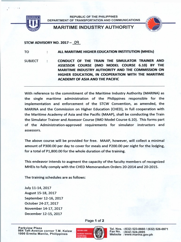 M81 - STCW A 2017 09 PDF | PDF | Government | Business