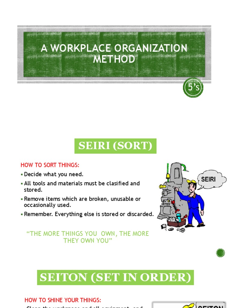 A Workplace Organization Method | PDF