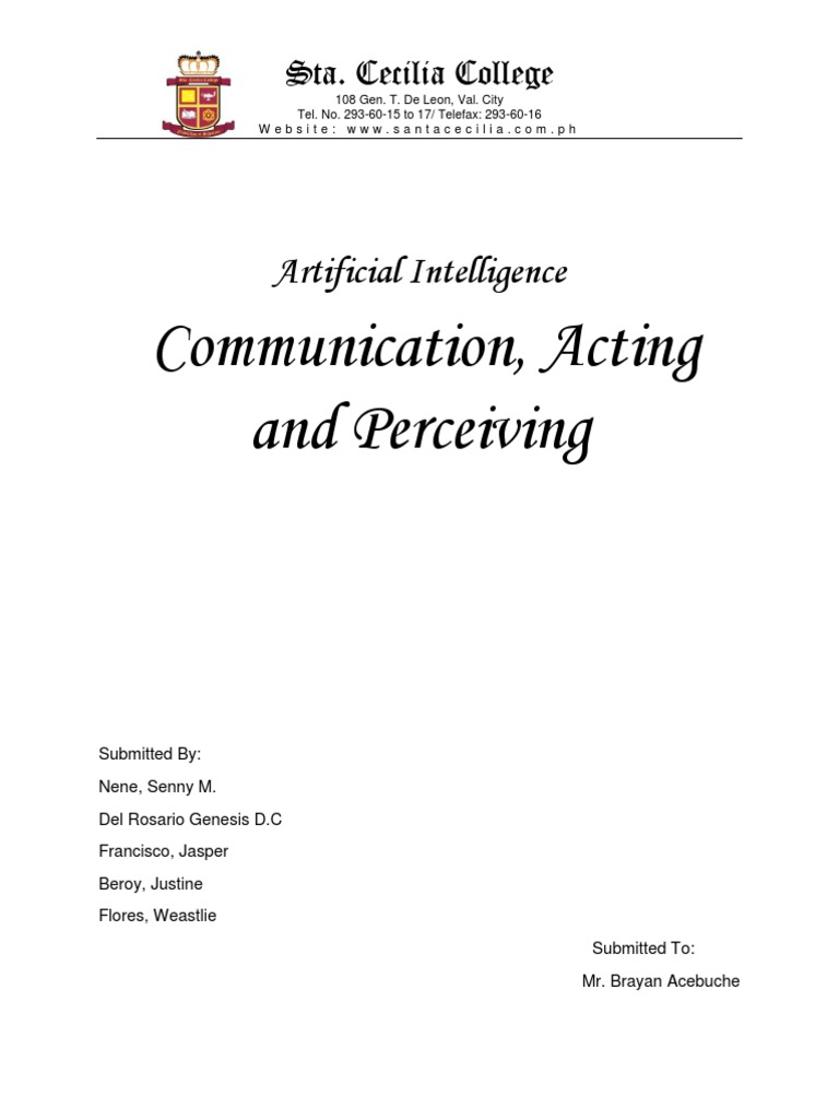 Communication, Acting and Perceiving: Artificial Intelligence | PDF | Part Of Speech | Syntax
