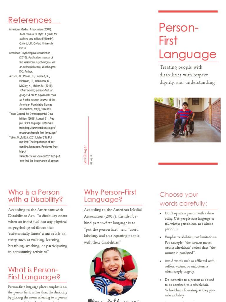 Person-First Language Brochure | PDF | Disability | Semiotics