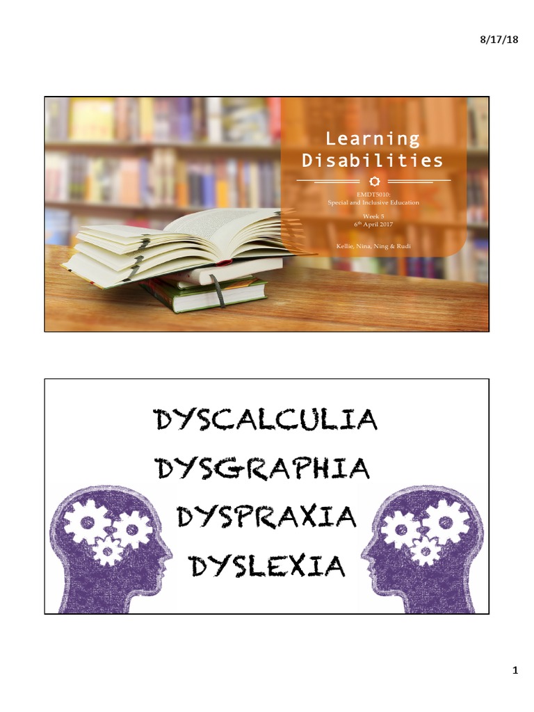 Dysgraphia Dyscalculia Dyspraxia Dyslexia: Learning Disabilities | PDF ...