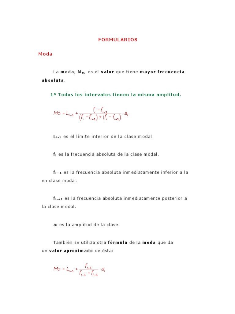 Formulas Moda | PDF