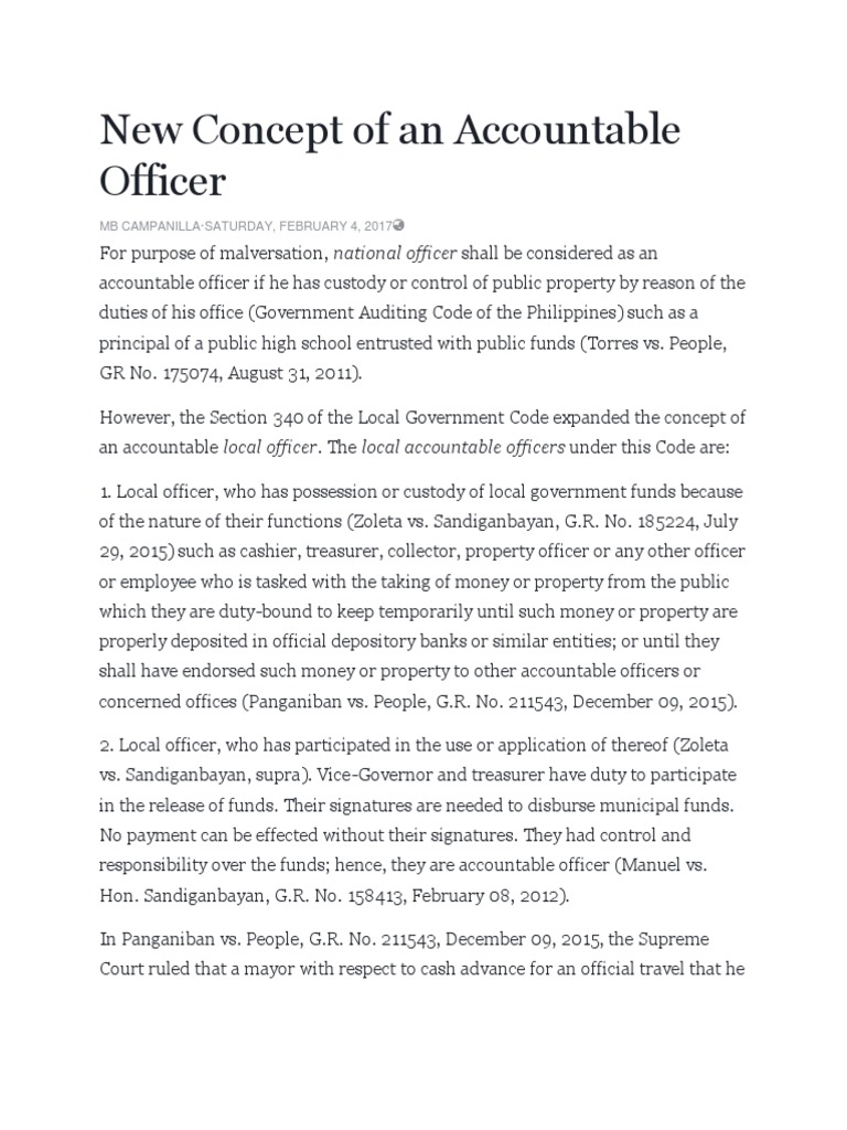 New Concept of An Accountable Officer | PDF | Public Sphere | Virtue