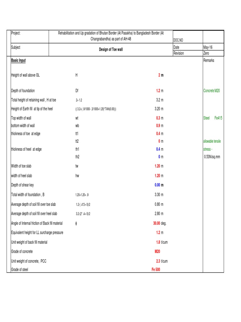 PCC Wall | PDF | Classical Mechanics | Civil Engineering