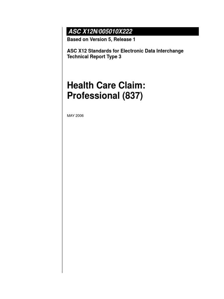 837P 5010 PDF | PDF | Health Insurance Portability And Accountability ...