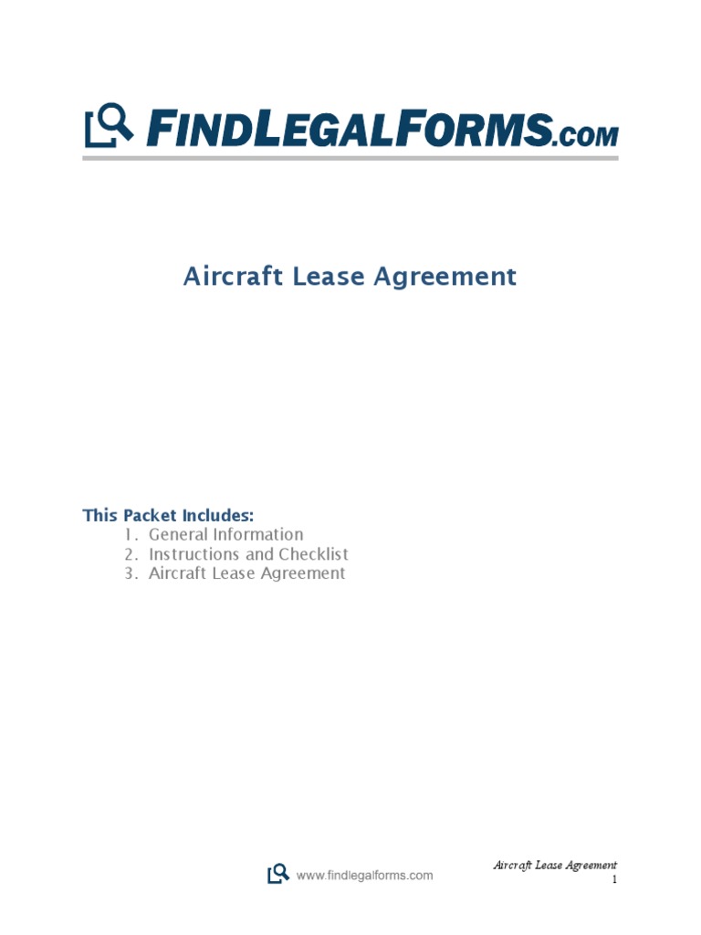 Aircraft Lease Agreement | PDF | Lease | Indemnity