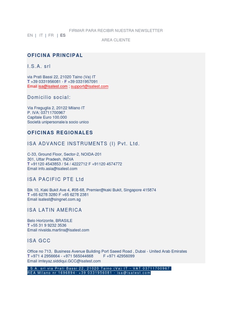 ISA Contact | PDF | Business