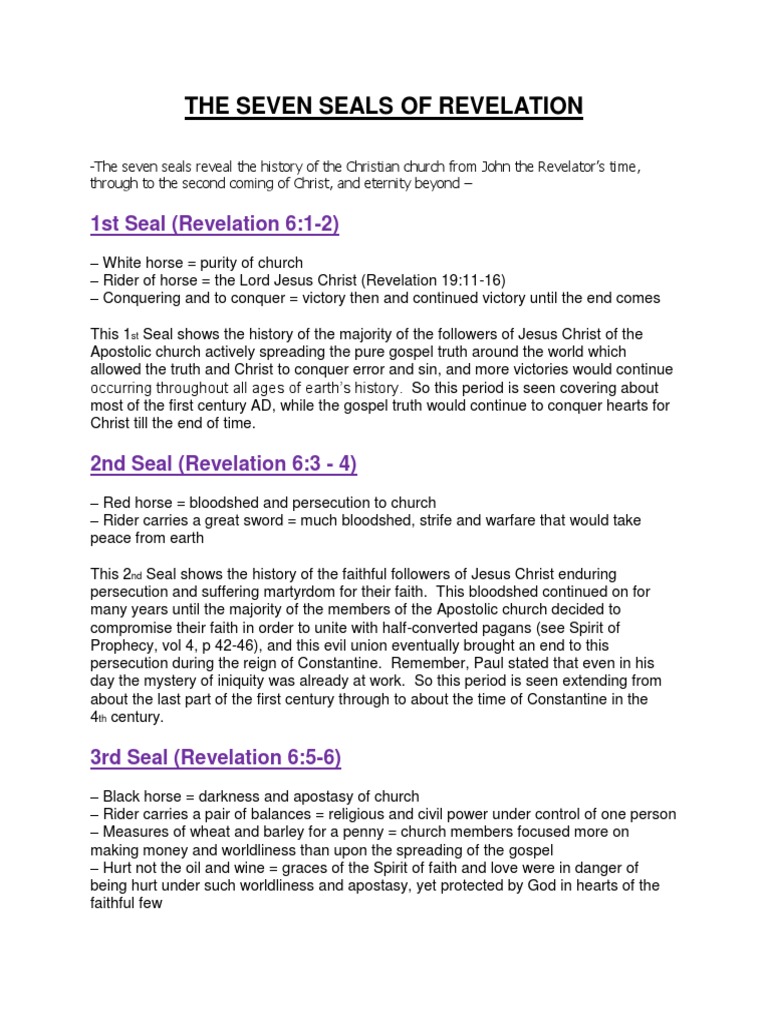 7 Seals of Revelation | PDF | Catholic Church | Christian Church