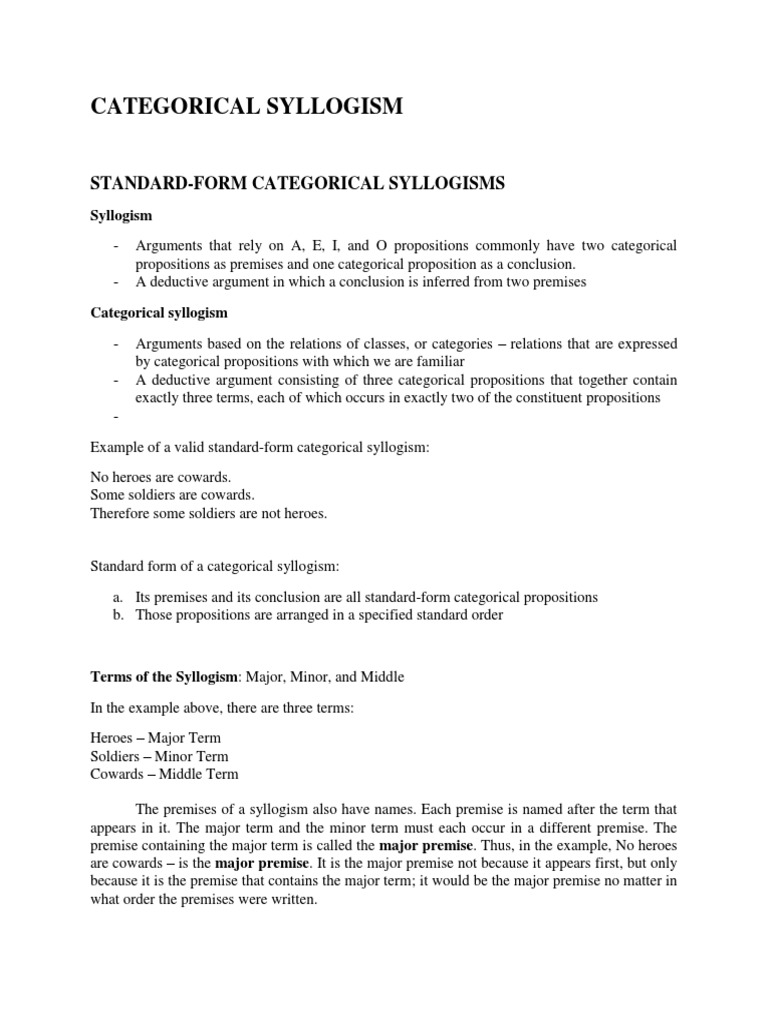Understanding Categorical Syllogisms | PDF | Argument | Metaphilosophy
