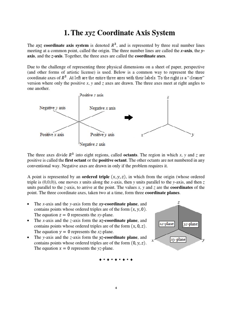 Xyz Coordinate System 2 | PDF | Cartesian Coordinate System ...