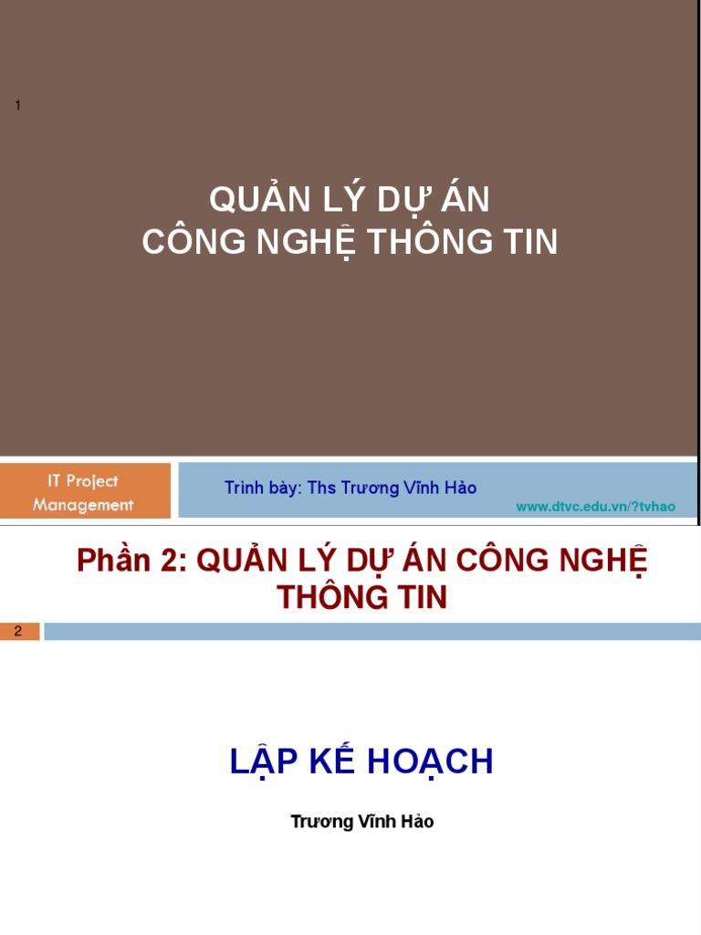 QLDA - P2 QLDA CNTT Lap Ke Hoach (In) | PDF