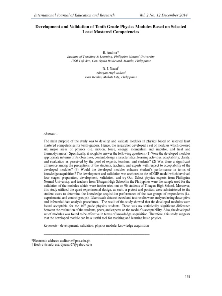Development and Validation of Modules PDF | PDF | Test (Assessment ...