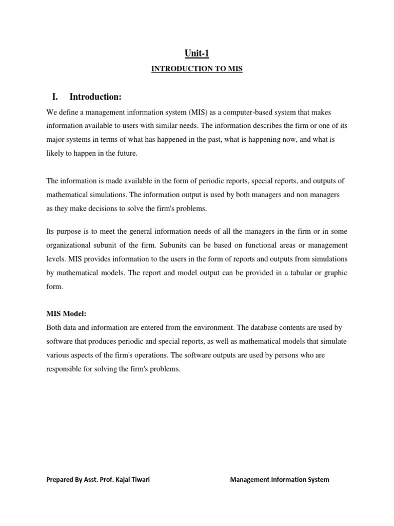 Management Information System | PDF | System | Chart