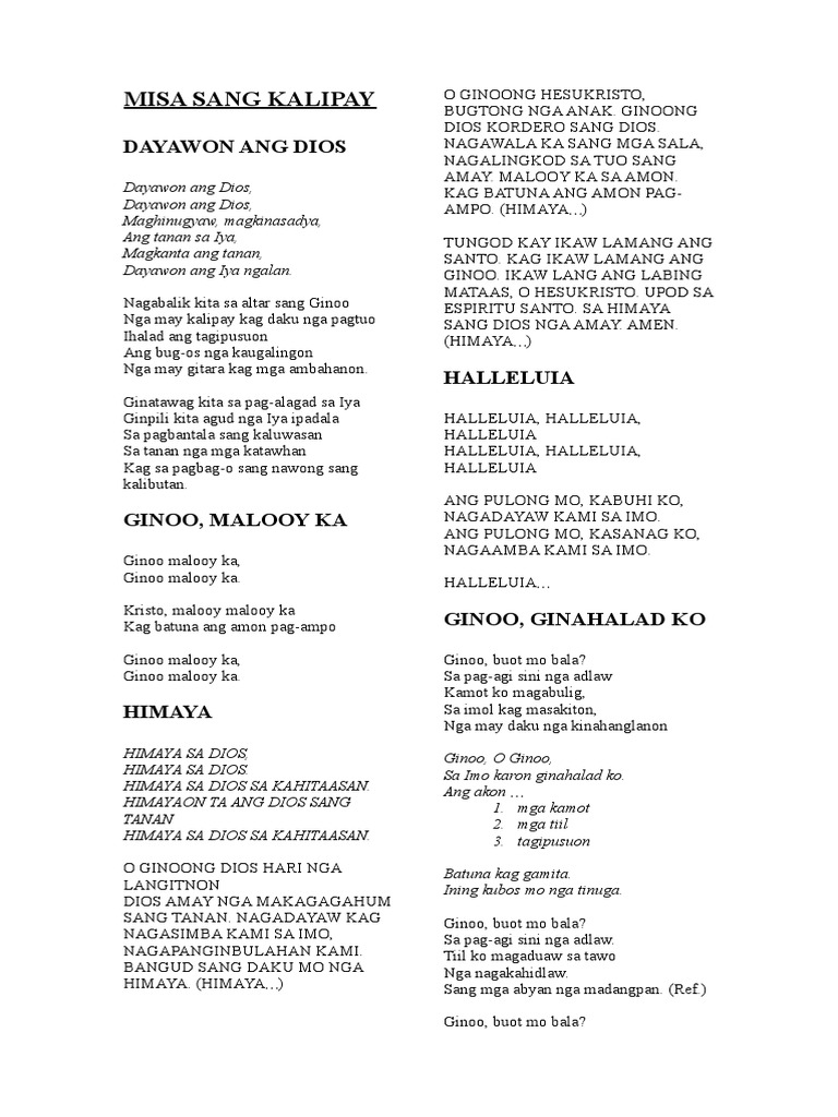 Misa Sang Kalipay | PDF