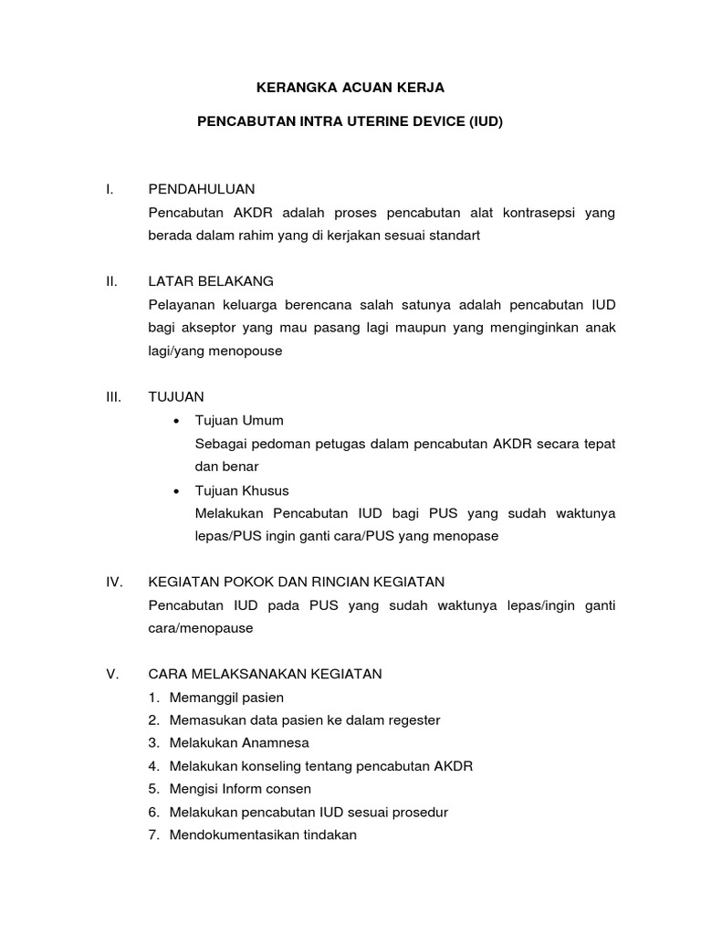 Kak Pencabutan Iud | PDF