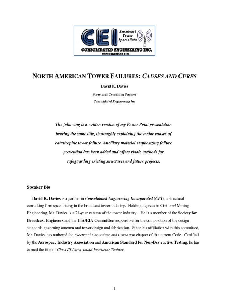 Tower Failures Causes and Cures | PDF | Nature