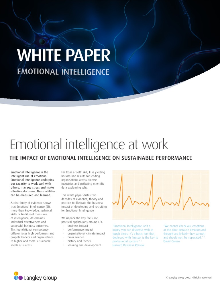 Emotional Intelligence White Paper | PDF | Emotional Intelligence ...