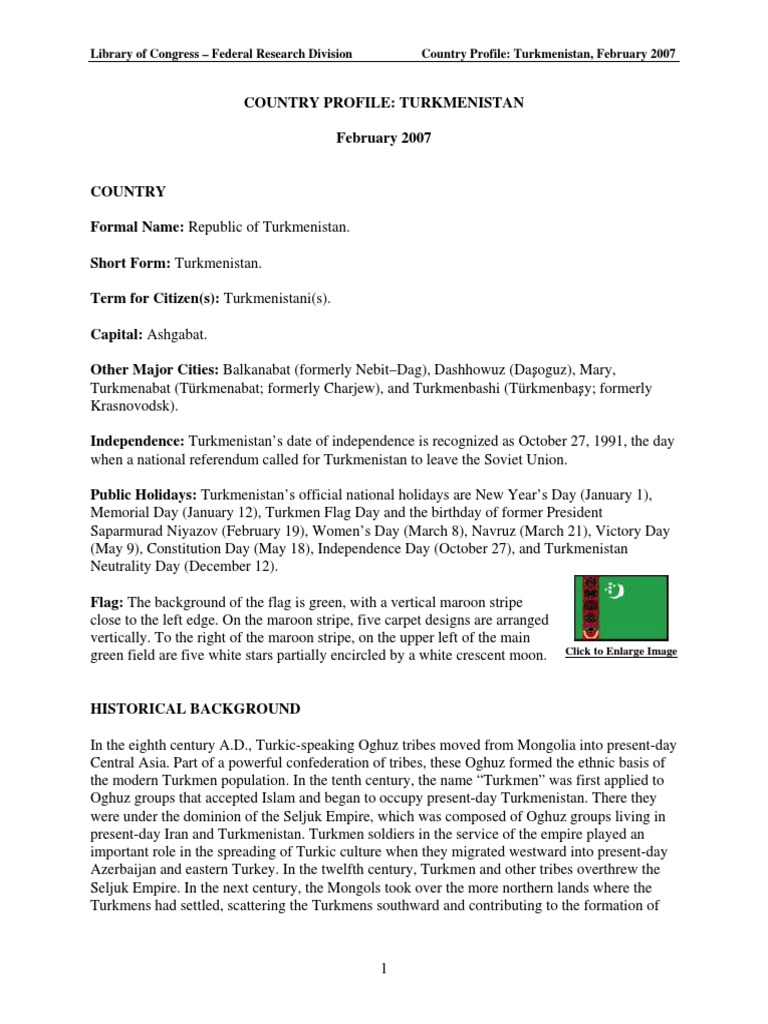 Library of Congress - Federal Research Division Country Profile ...
